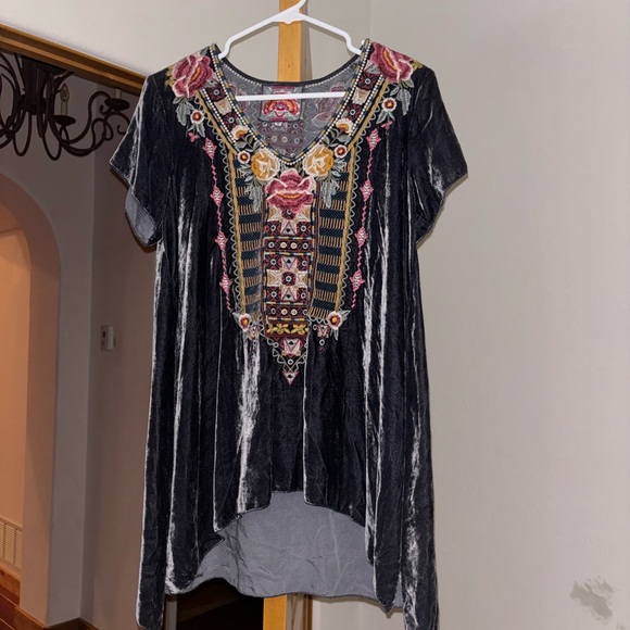 Johnny Was | Tops | Johnny Was Velvet Embroidered Top | Poshmark